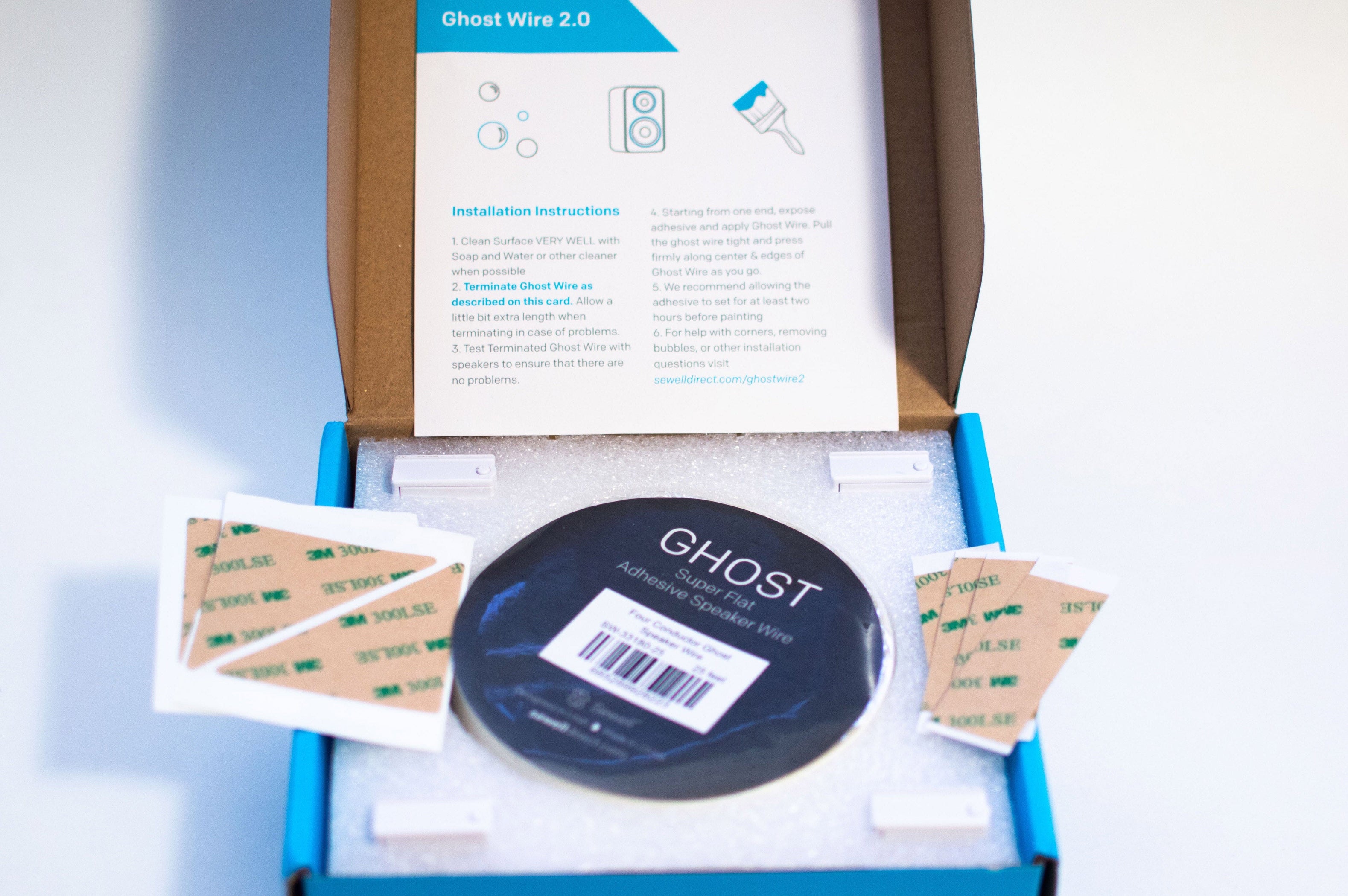 Sewell Ghost Wire 2.0, Super Flat Adhesive Wire, 16 AWG (2 conductor ...