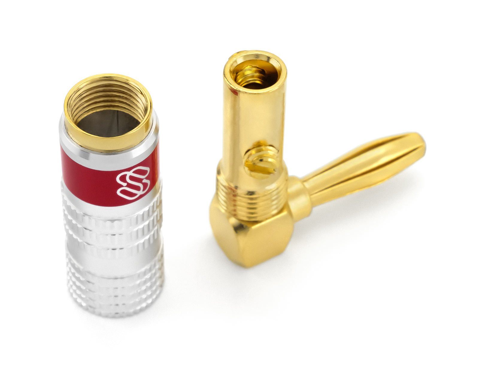 Sewell Silverback Banana Plugs with Right Angle Connectors — Sewell Direct