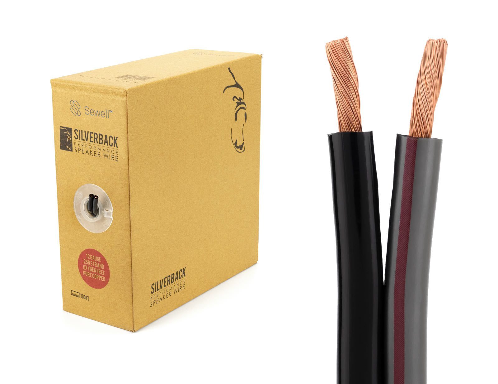 Sewell Silverback Premium Speaker Wire 12 AWG OFC High Strand Count ...